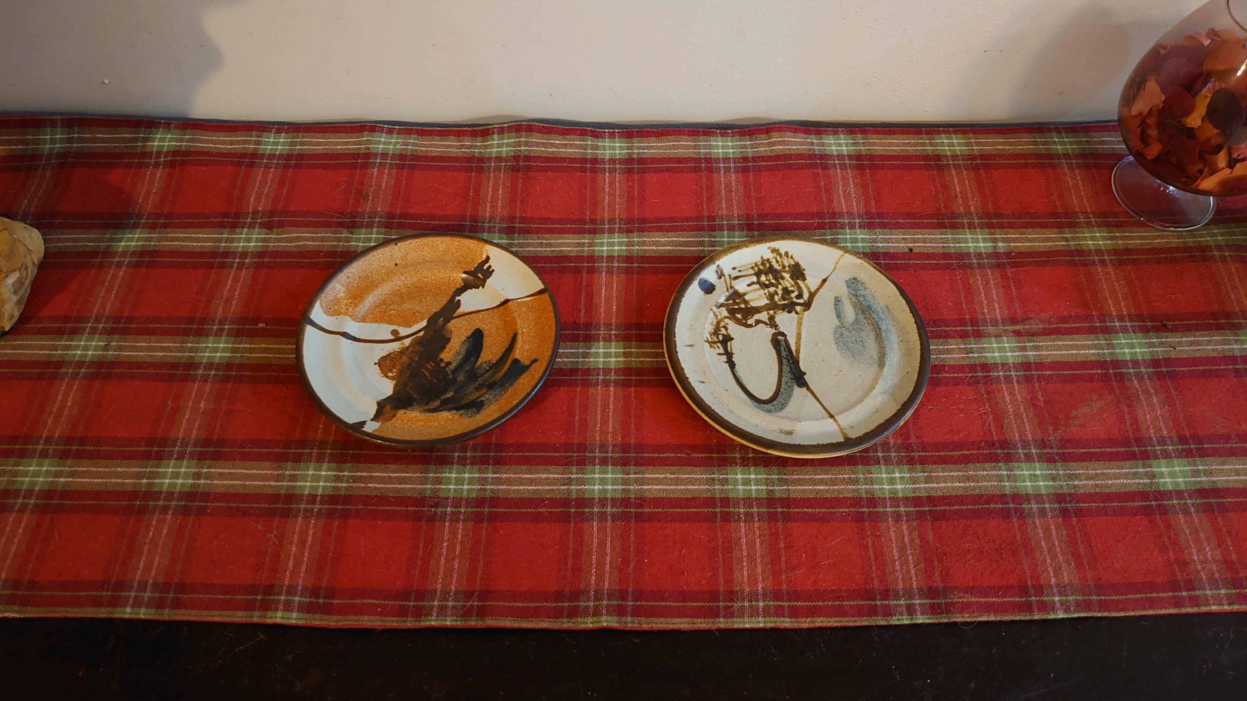 Two Stylish Earthenware Kelso Pottery Plates - Very Good to Excellent ...
